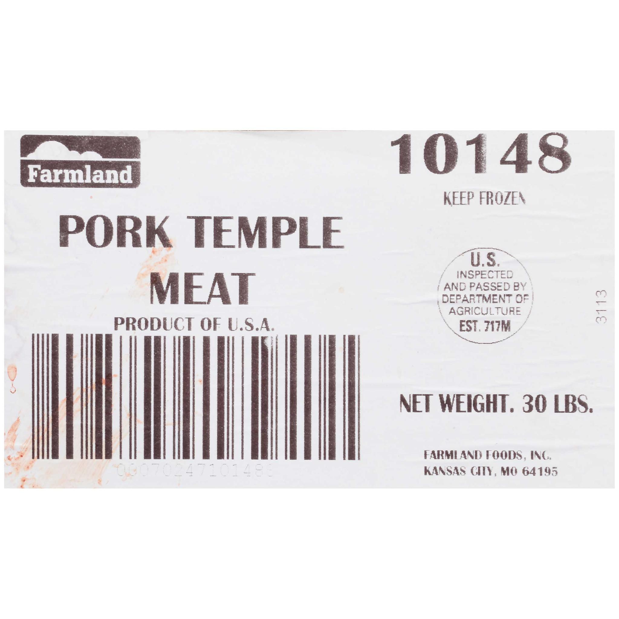 Farmland Pork Temple Meat, 30 Pound.