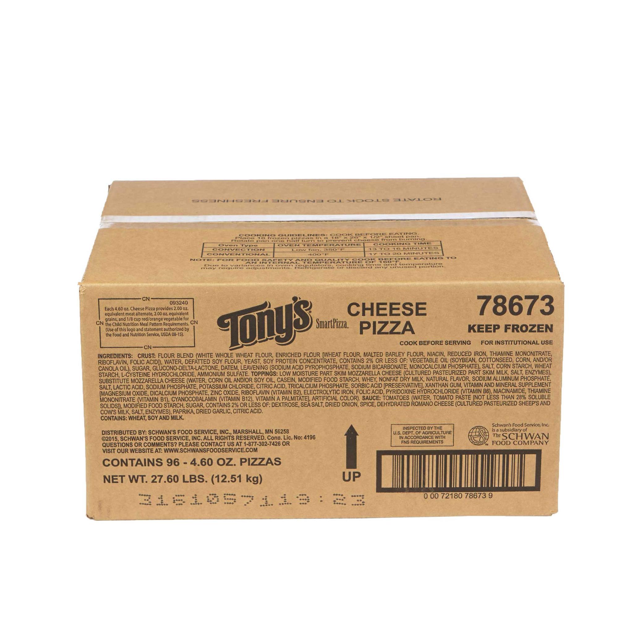 Schwans Tonys Smart Pizza Whole Grain Cheese Pizza Case | FoodServiceDirect