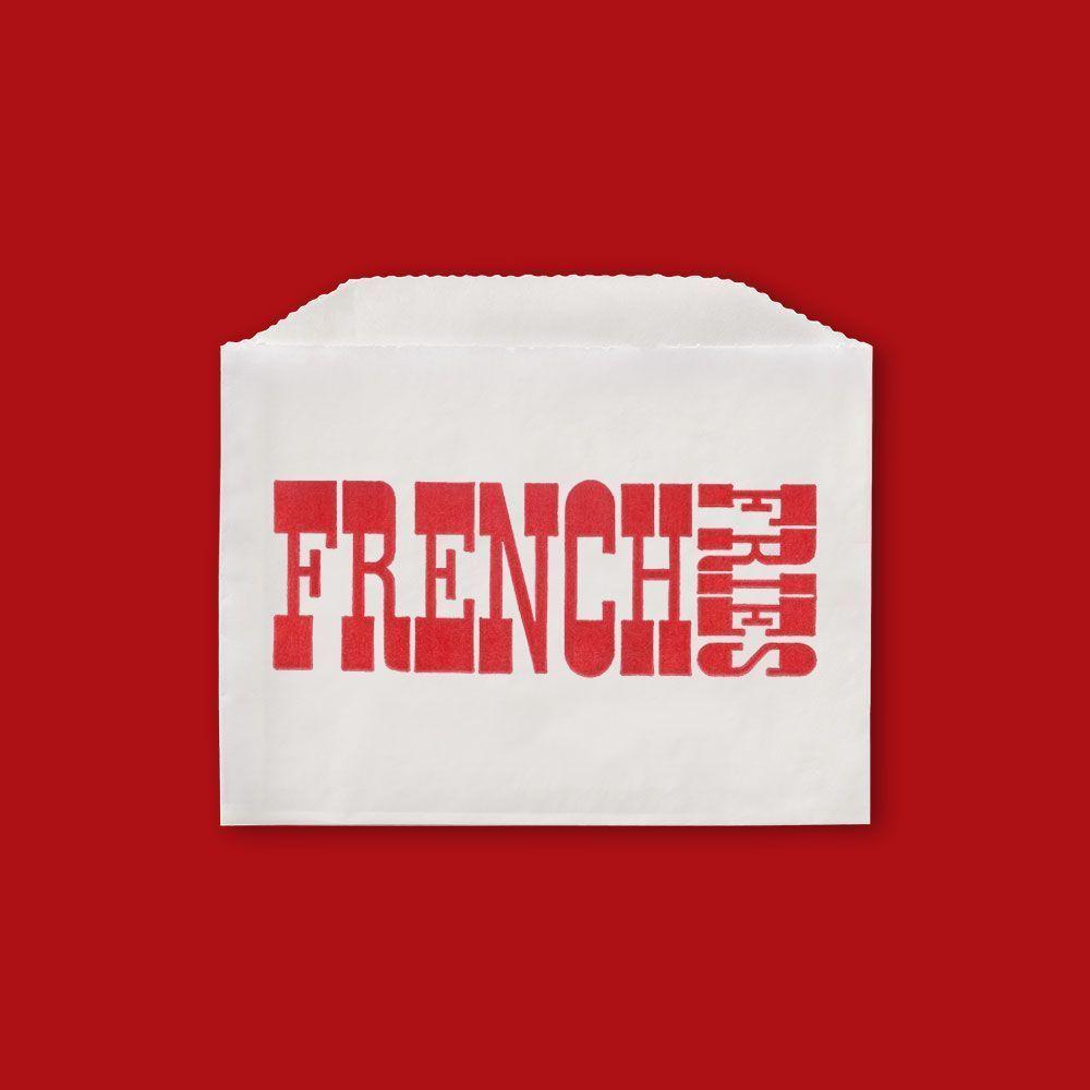 Fischer White with Red Printed French Fry Bag, 4 1/2 x 3 1/2 inch ...