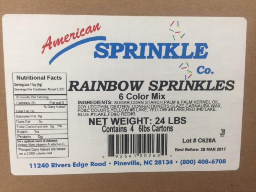 American Sprinkle 6 Color Rainbow Sprinkles, 6 Pound -- 4 per case. | FoodServiceDirect.com ...