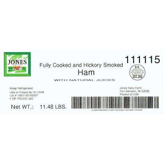 Jones Dairy Farm Fully Cooked Short Shank Bone In Ham, 18 Pound -- 2 ...