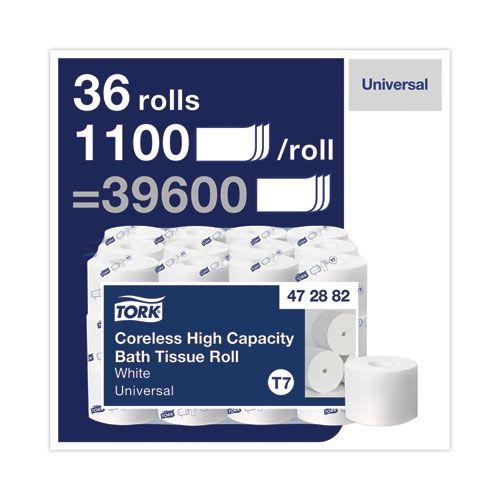 Tork White Septic Safe 2 Ply Coreless High Capacity Bath Tissue, 1100 sheets per roll -- 36 ...
