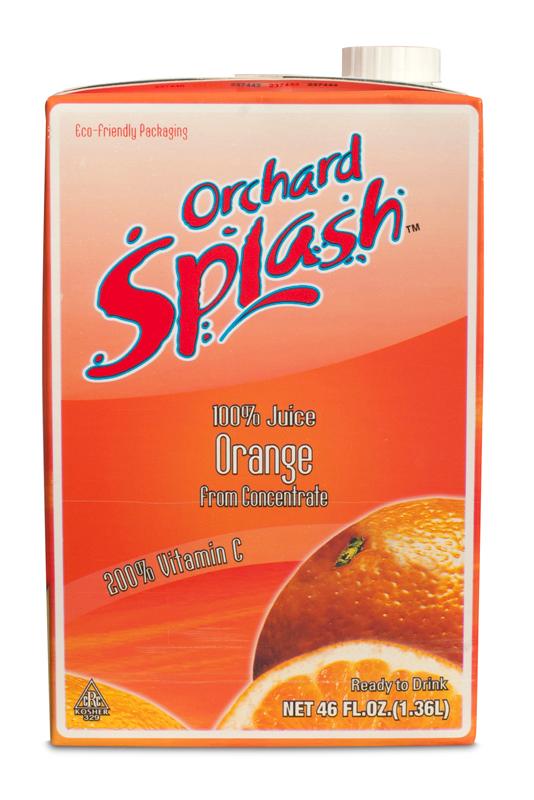 Orchard Splash Juice Leahy IFP 100 Percent Orange Ready To Serve, 46 ...