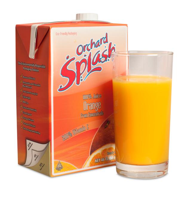 Orchard Splash Juice Leahy IFP 100 Percent Orange Ready To Serve, 46 ...