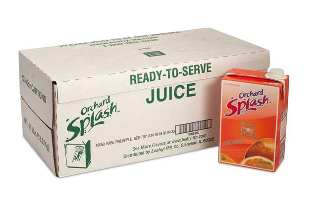 Orchard Splash Juice Leahy IFP 100 Percent Orange Ready To Serve, 46 ...