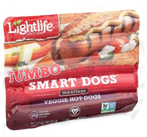 Lightlife Smart Dogs Veggie Hot Dog, 5 count per pack -- 12 per case