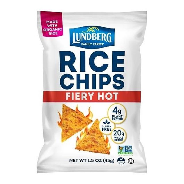 Lundberg Family Farms Fiery Hot Rice Chips, 1.5 Ounce -- 24 per case