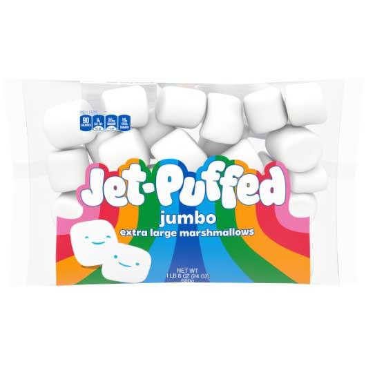 Jet Puffed Jumbo Marshmallow Snack, 24 Ounce -- 8 per case.