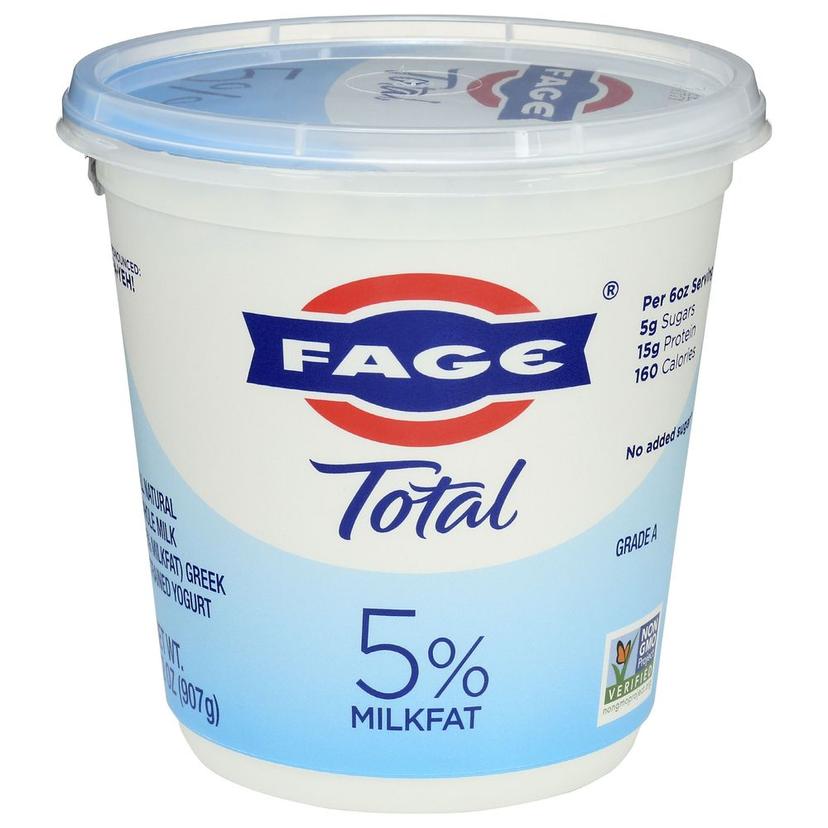 Fage Total 5 Percent Milkfat Plain Greek Yogurt, 32 Ounce -- 6 per case