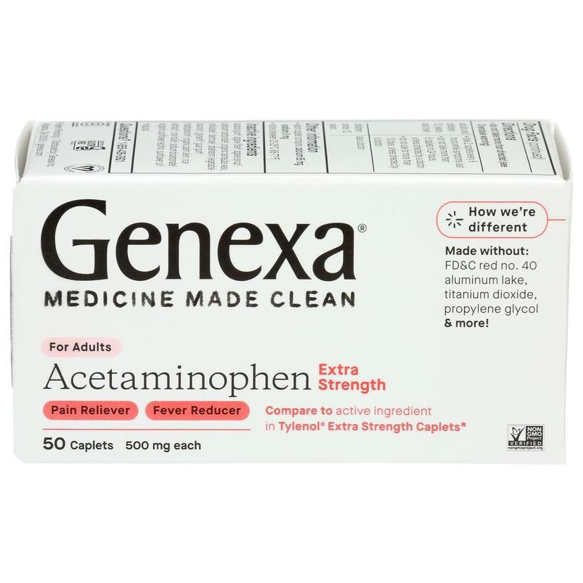 Genexa Acetaminophen Extra Strength Caplets, 50 count