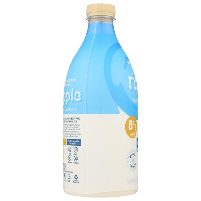 Ripple Dairy Free Unsweetened Original Milk, 48 Fluid Ounce -- 6 per case