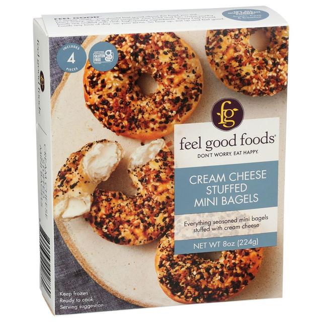 Feel Good Foods Cream Cheese Stuffed Everything Mini Bagel ...