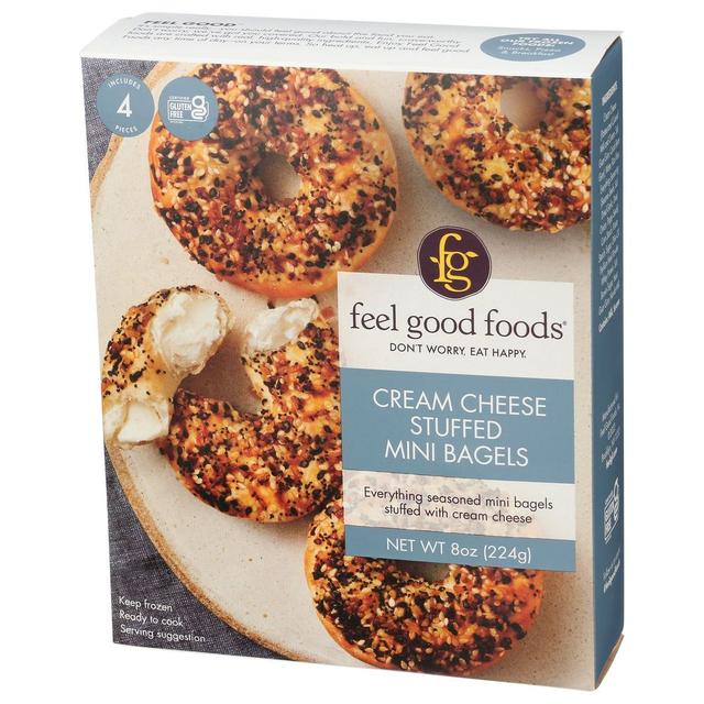 Feel Good Foods Cream Cheese Stuffed Everything Mini Bagel ...