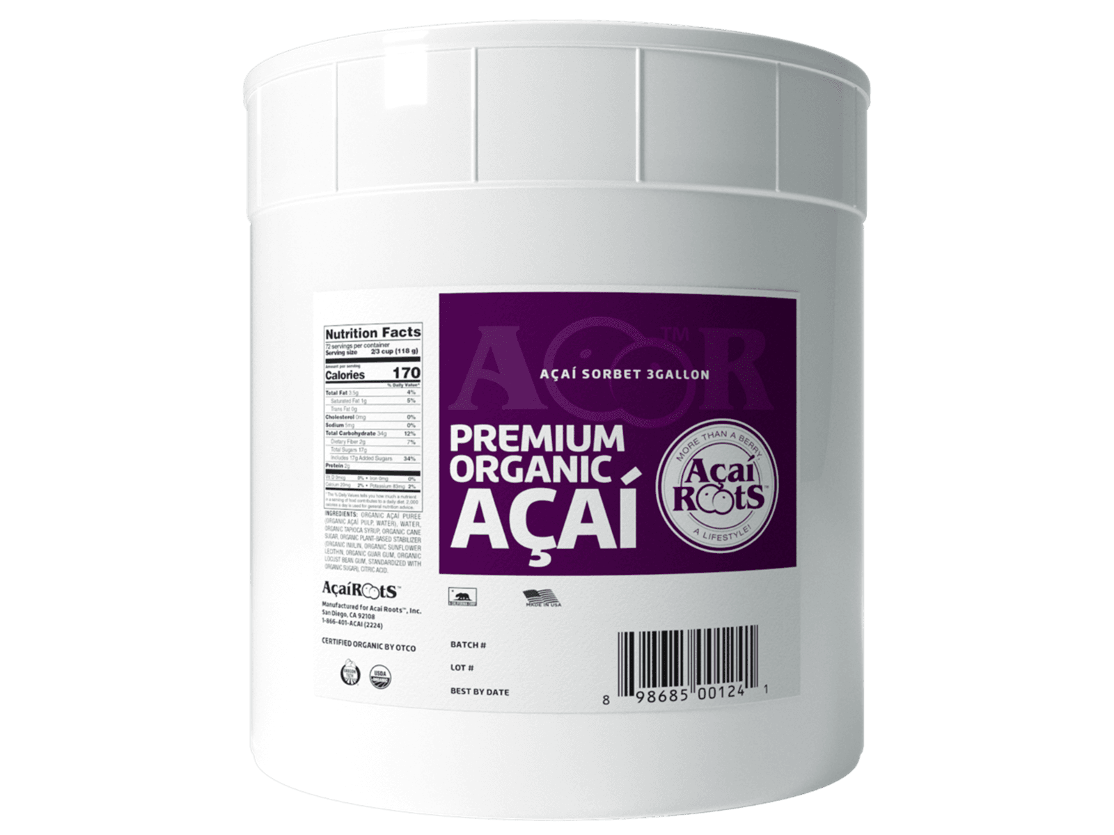 Acai Roots Organic Premium Acai Sorbet | Acai Roots Sorbet ...
