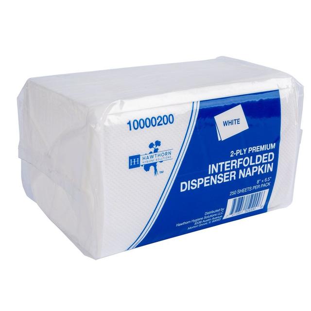 Hawthorn White 2 Ply Paper Interfold Quilted Display Napkin, 8 x 6.5 ...
