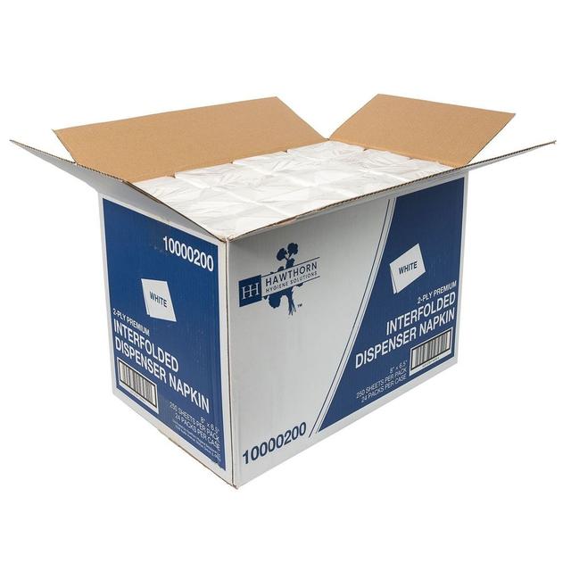 Hawthorn White 2 Ply Paper Interfold Quilted Display Napkin, 8 x 6.5 ...