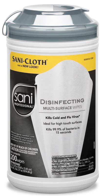 Sani Professional Sani Cloth Scent Free Disinfecting Multi Surface ...