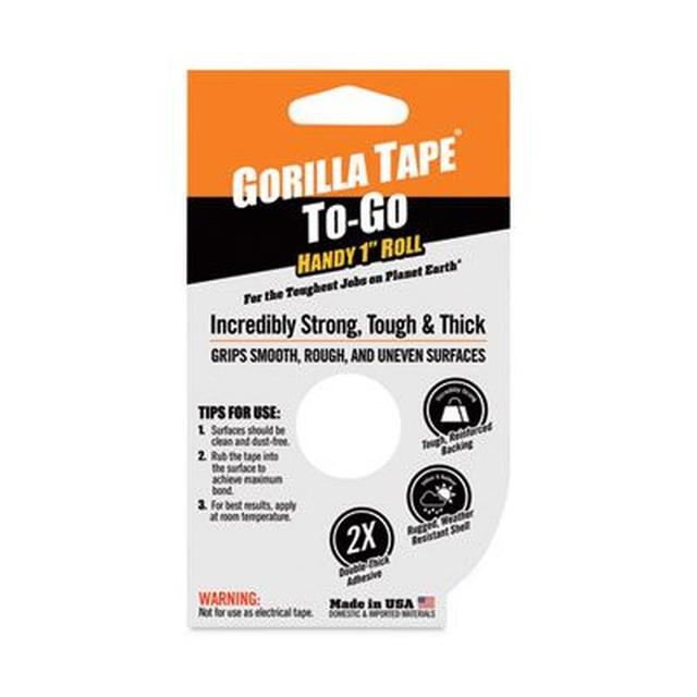 Gorilla Black 1.5 inch Core Tape Roll, 1 inch x 10 Yards