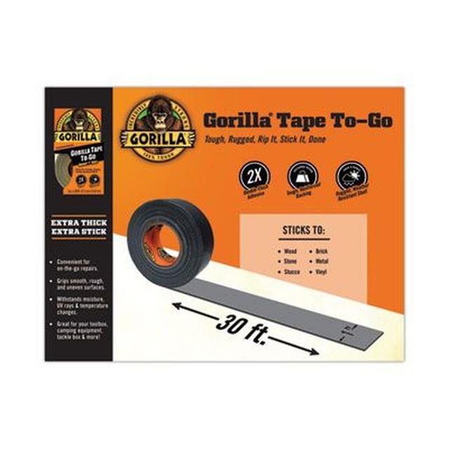 Gorilla Black 1.5 inch Core Tape Roll, 1 inch x 10 Yards