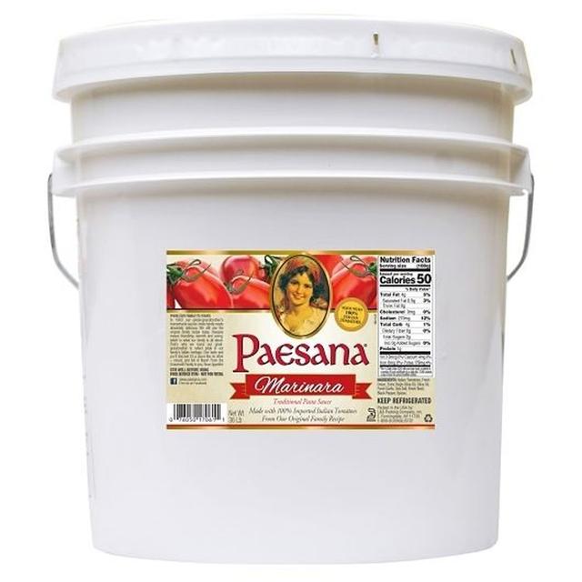 Paesana Marinara Traditional Pasta Sauce, 37 Pound Pail