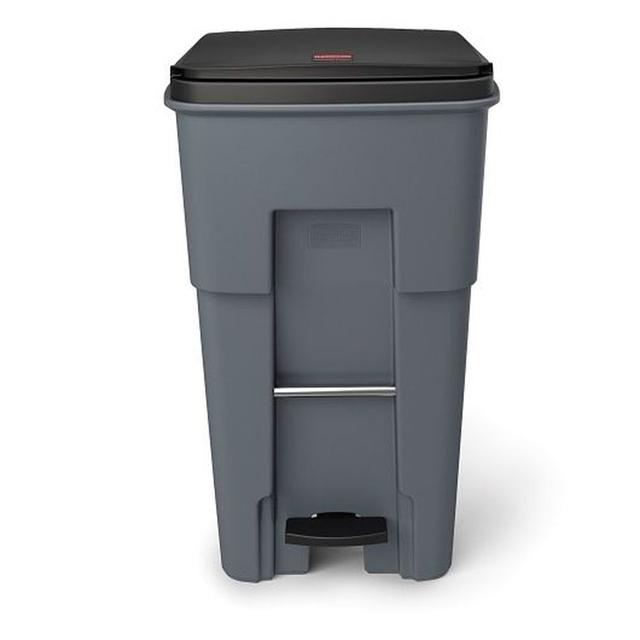 Rubbermaid Brute Gray Step-On Rollout Container, 65 Gallon Capacity