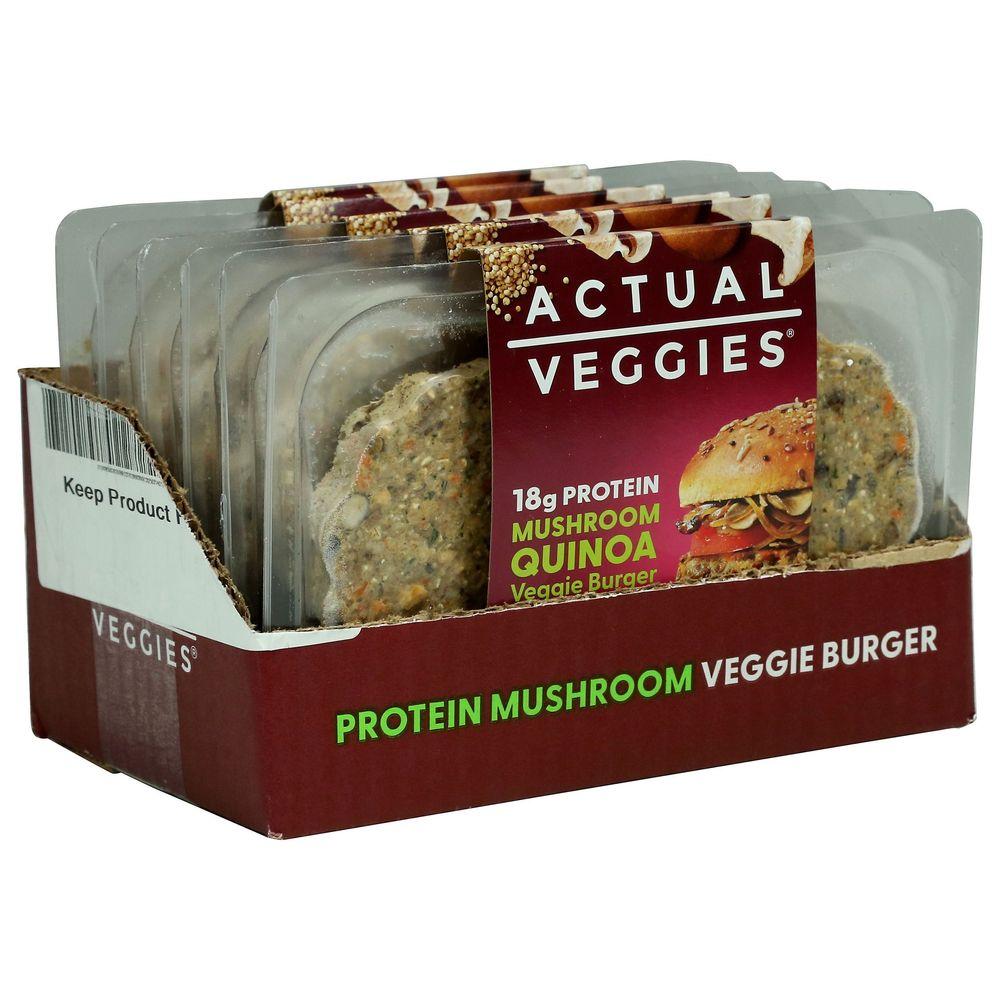 Actual Veggies Mushroom Quinoa Veggie Burger, 8 Ounce -- 6 per case