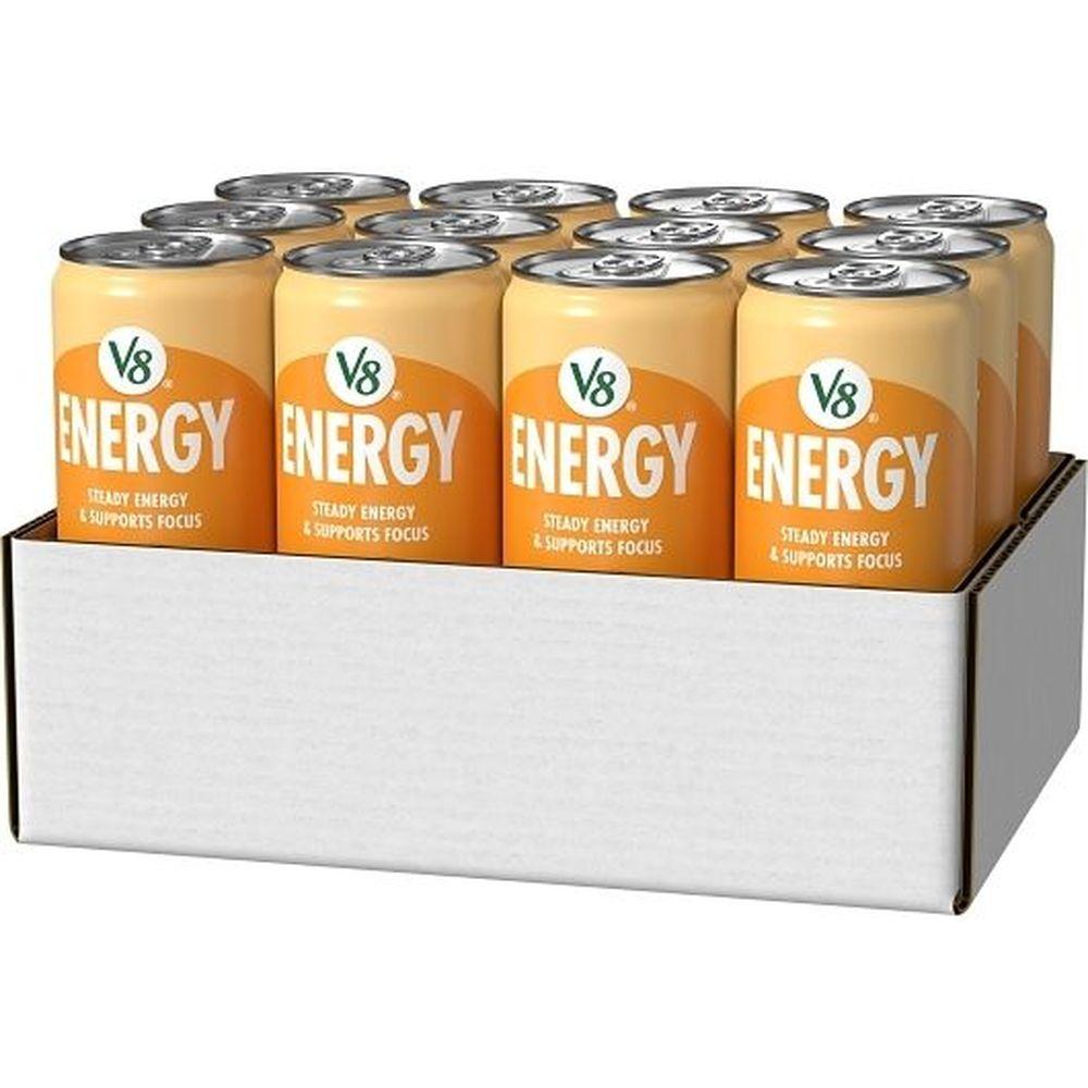 V8 Plus Energy Peach Mango Juice Drink Blend Case | FoodServiceDirect
